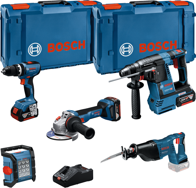 Bosch Combiset 18V met 5 Machines: GSB + GBH + GWS + GSA + GLI + GBA 3 ...